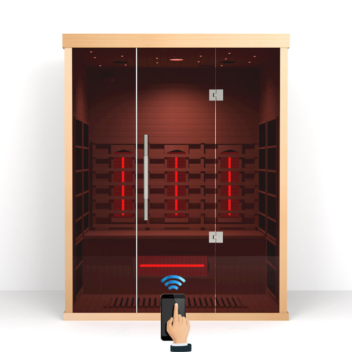 Smartmak® 3 People Indoor Infrared Sauna with Mobile-app Control Syste