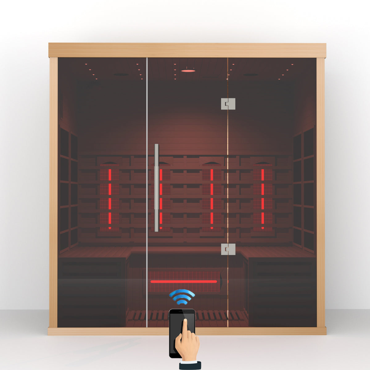 Smartmak® 4 People Indoor Infrared Sauna with Mobile-app Control Syste