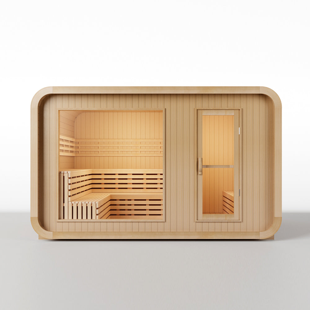 (New Style) Smartmak 6-8 Person Outdoor Traditional Sauna with Panoram