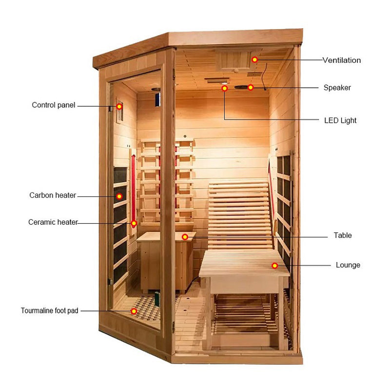 Smartmak® Indoor Far Infrared Sauna Room with Recliner - Refresh 1